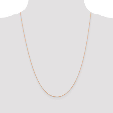 14K Rose Gold 24 inch .5mm Baby Rope with Spring Ring Clasp Chain at ...