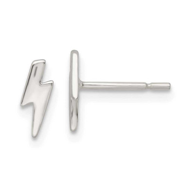 8.9mm Sterling Silver Polished Tiny Lightning Post Earrings at ...