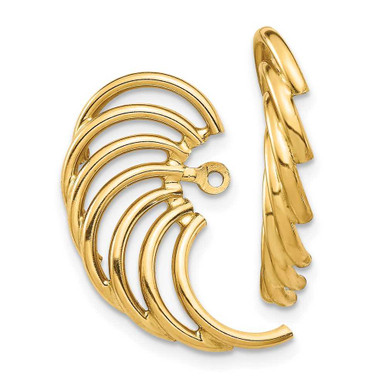 23mm 14K Yellow Gold Polished Swirl Shaped Earrings Jackets at ...