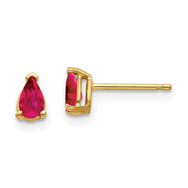 6mm 14K Yellow Gold Ruby Ruby Earrings at BillyTheTree Jewelry