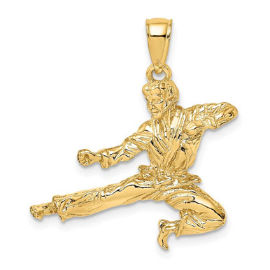 14K Yellow Gold 3-D Male Karate Pendant at BillyTheTree Jewelry
