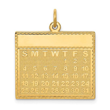 14K Yellow Gold Thursday the First Day Calendar Pendant at BillyTheTree ...