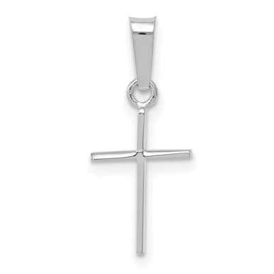 14k White Gold Polished Cross Solid Pendant at BillyTheTree Jewelry