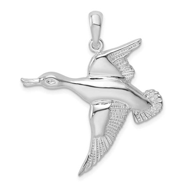 Sterling Silver Polished Flying Duck Pendant at BillyTheTree Jewelry