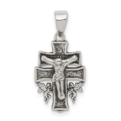 Sterling Silver Antiqued Mini INRI Crucifix Pendant at BillyTheTree Jewelry