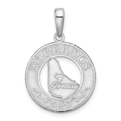 Sterling Silver Polished Barbados w/Map Circle Pendant at BillyTheTree ...