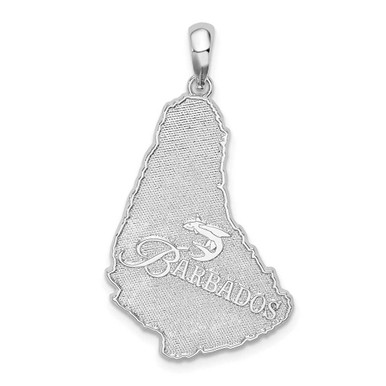 Sterling Silver Polished/Textured Barbados Map Pendant at BillyTheTree ...