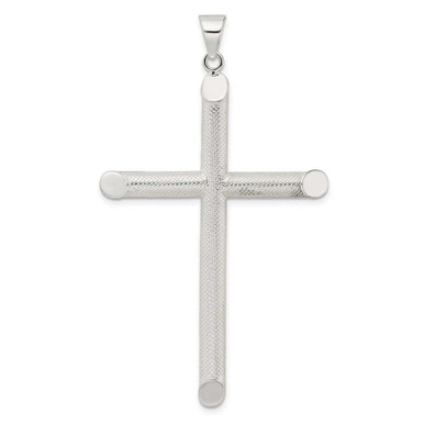 Sterling Silver Polished and Texture Tube Cross Pendant at BillyTheTree ...