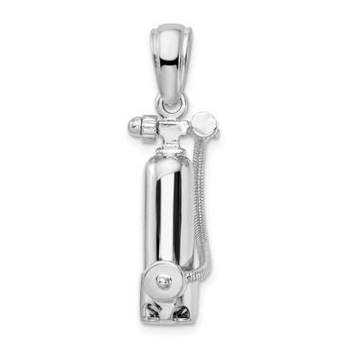 Sterling Silver Polished 3D Single Scuba Tank w/Hose Pendant at ...