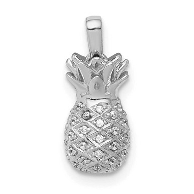 14k White Gold Diamond Pineapple Pendant at BillyTheTree Jewelry