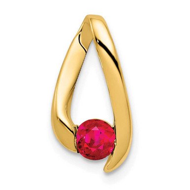 14K Yellow Gold 4mm Ruby Pendant at BillyTheTree Jewelry