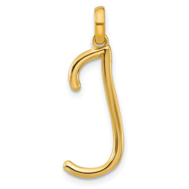 14k Yellow Gold Fancy Letter J Pendant D5669J at BillyTheTree Jewelry
