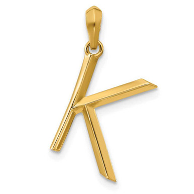 14k Yellow Gold Fancy Letter K Pendant D5668K at BillyTheTree Jewelry