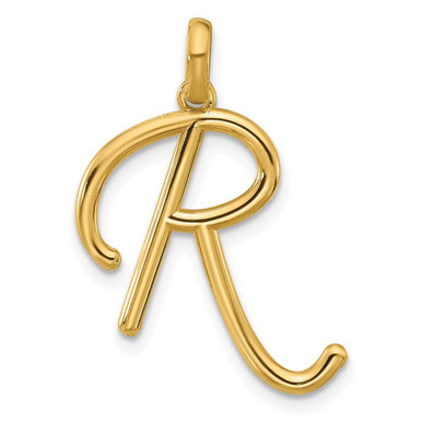 14k Yellow Gold Fancy Letter R Pendant D5669R at BillyTheTree Jewelry