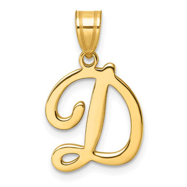 14K Yellow Gold Script Letter D Initial Pendant YC1540D at BillyTheTree ...