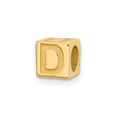 14k Yellow Gold Alphabet Bead Letter D Charm at BillyTheTree Jewelry