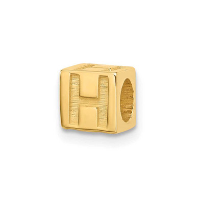 14k Yellow Gold Alphabet Bead Letter H Charm at BillyTheTree Jewelry