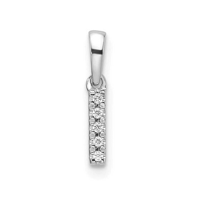 14K White Gold Diamond Letter I Initial with Bail Pendant at ...