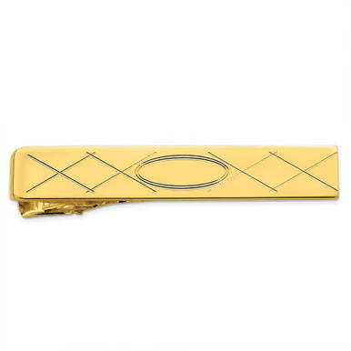 Kelly Waters Gold-plated with Criss Cross and Oval Center Tie Bar at ...