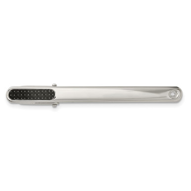 Chisel Stainless Steel Polished with Black Carbon Fiber .03 Carat ...