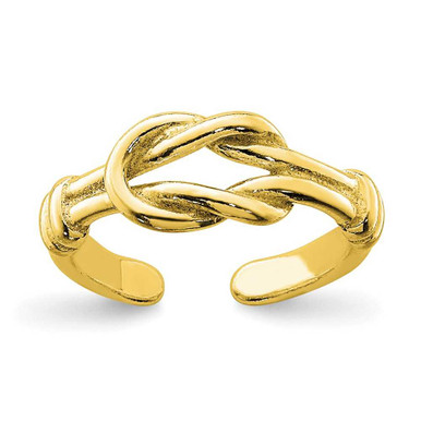 Sterling Silver Gold-tone Love Knot Toe Ring at BillyTheTree Jewelry