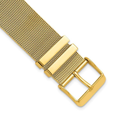 18mm Gold-tone Stainless Steel Fine Mesh 2-Piece Watch Strap at ...