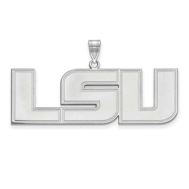 10K White Gold Louisiana State University XL Pendant by LogoArt by ...