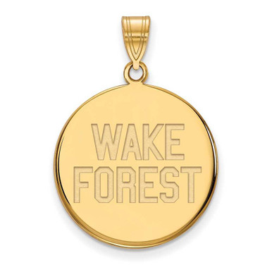 14K Yellow Gold Wake Forest University Large Disc Pendant by LogoArt ...