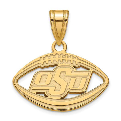 Gold Plated Sterling Silver Oklahoma State University Pendant Football ...