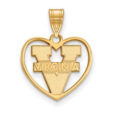 Gold Plated Sterling Silver University of Virginia Pendant Heart ...