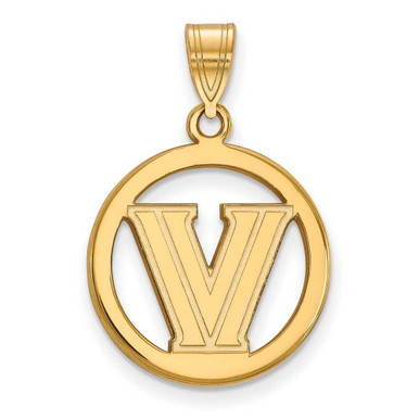 Gold Plated Sterling Silver Villanova University Small Pendant Circle ...