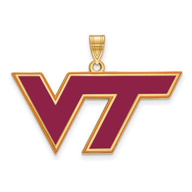 Gold Plated Sterling Silver Virginia Tech Large Enamel Pendant by ...