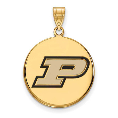Gold Plated Sterling Silver Purdue Large Enamel Disc Pendant by LogoArt ...