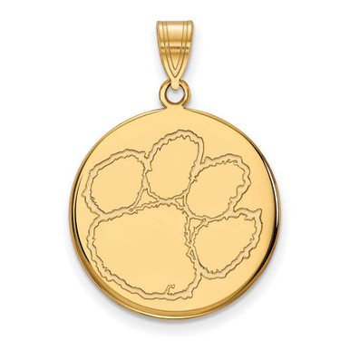 Gold Plated Sterling Silver Clemson University Large Disc Pendant by ...