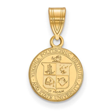 Gold Plated Sterling Silver Virginia Tech Medium Crest Pendant by ...