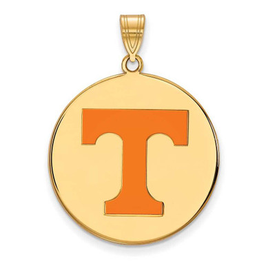 Gold Plated 925 Silver University of Tennessee XL Enamel Disc Pendant ...