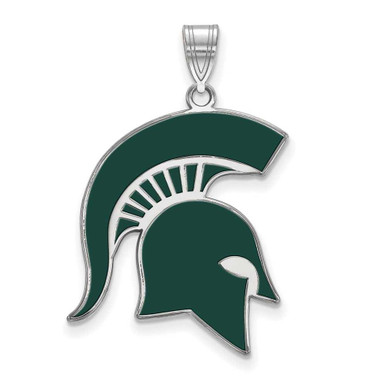 Sterling Silver Michigan State University XL Enamel Pendant by LogoArt ...