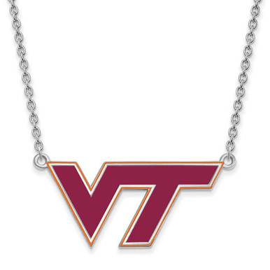 18" Sterling Silver Virginia Tech Large Enamel Pendant w/ Necklace by ...