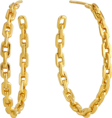 Ania Haie Gold-Plated Chain Hoop Earrings by Ania Haie at BillyTheTree