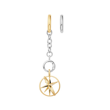 18mm Ania Haie Gold-plated Sterling Silver Celestial Sphere Charm Oval Hoop Earrings by Ania ...