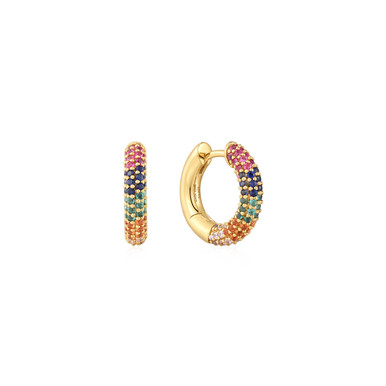 11.5mm Ania Haie Gold-plated Sterling Silver Rainbow Huggie Hoop Earrings by Ania Haie at ...