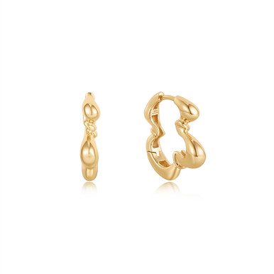 18.3mm Ania Haie Gold-plated Sterling Silver Twisted Wave Hoop Earrings by Ania Haie at BillyTheTree
