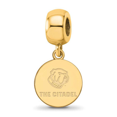 Sterling Silver Gold-plated LogoArt The Citadel Small Dangle Bead Charm ...