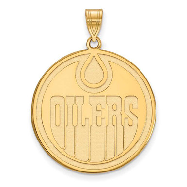 10k Yellow Gold NHL LogoArt Edmonton Oilers Extra Large Pendant by ...