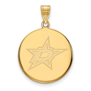 10k Yellow Gold NHL LogoArt Dallas Stars Large Disc Pendant by LogoArt ...
