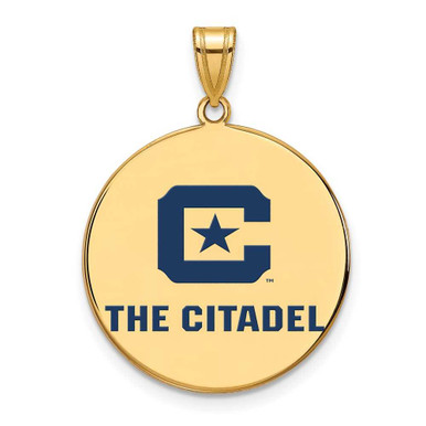 Sterling Silver Gold-plated LogoArt The Citadel XL Enamel Pendant by ...