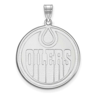 14k White Gold NHL LogoArt Edmonton Oilers Extra Large Pendant by ...
