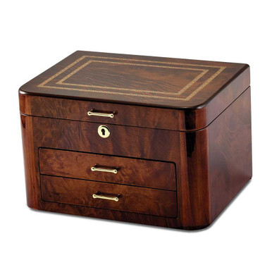 Luxury Giftware High Gloss Elm Burl Veneer with Double Braided Accents ...