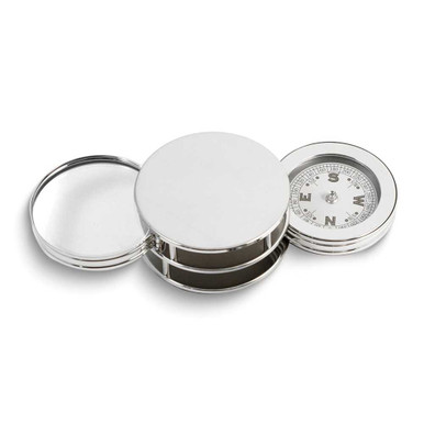 Chrome-plated Paperweight with Swing-out Compass and Magnifier (Gifts ...