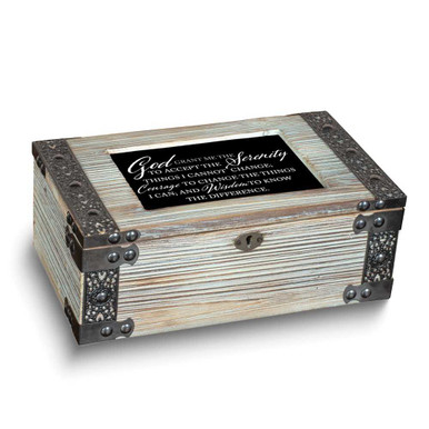 Rustic Serenity Prayer Locking Musical (Plays Amazing Grace) Keepsake ...